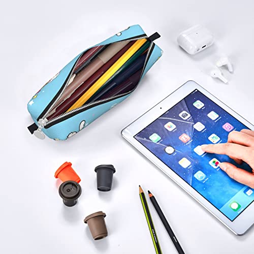 Anime Pencil Case Cute Pen Pouch Bag for Girls and Women Kawaii Leather Zipper Pencil Pouch