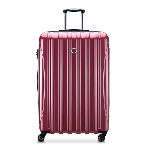 DELSEY PARIS Helium Aero Hardside Expandable Luggage with Spinner Wheels, Peony Pink, Checked-Large 29 Inch