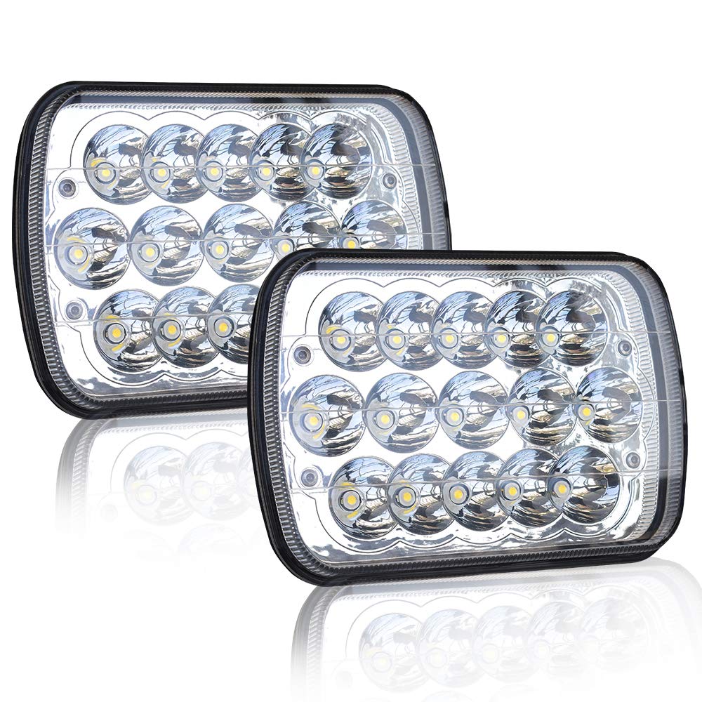 DOT 5X7 7"X6" Led Headlights Sealed Beam Hi/Lo Replace For H6054 Xenon Halogen Headlamps Wrangler Grand Cherokee XJ YJ 4x4 Tacoma pickup Dodge Ram Ford F250 E350 Chevy Corvette van