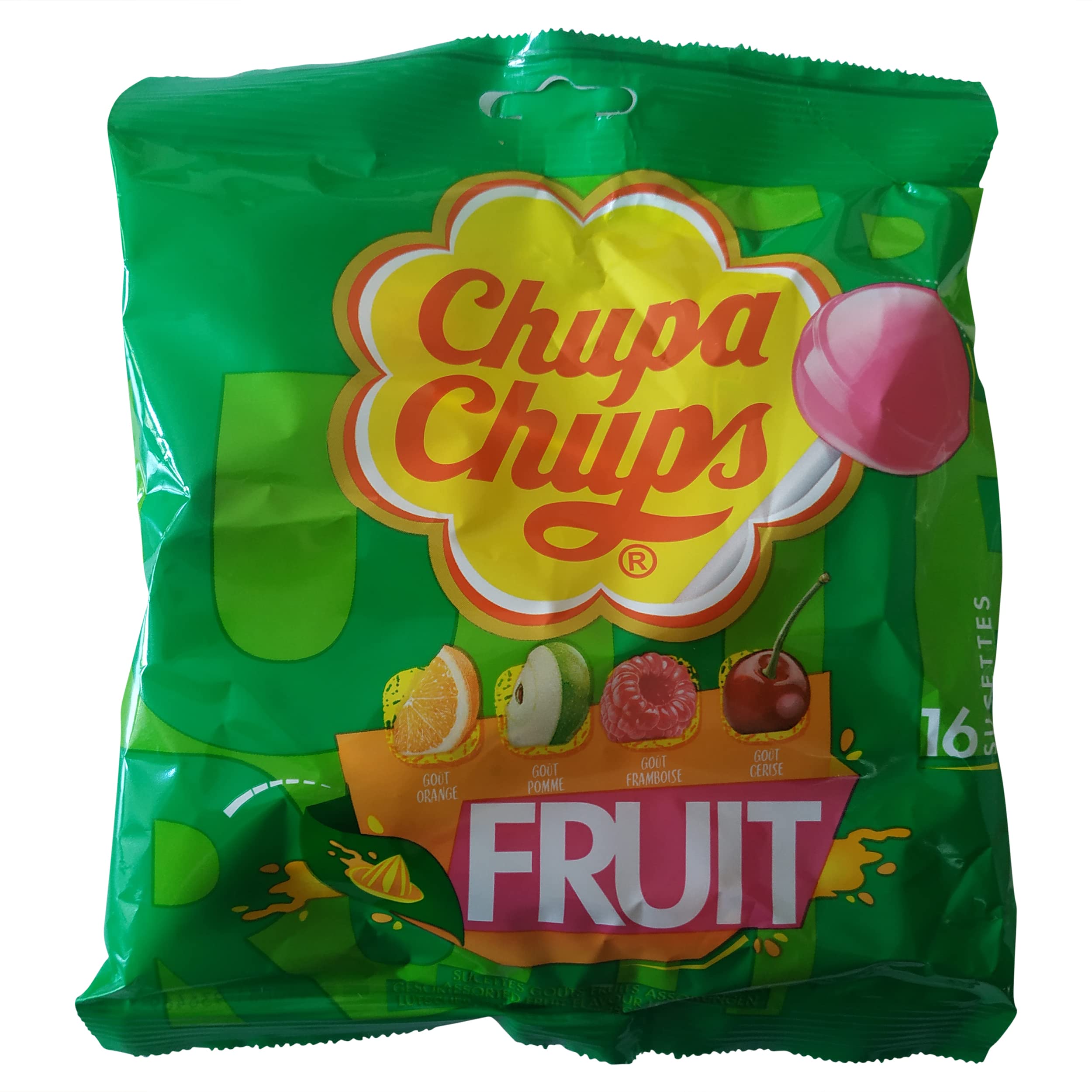 Chupa Chups Lollipops - 16 Pieces, Fresh Fruit Flavored, 6.77 Ounce Total Weight