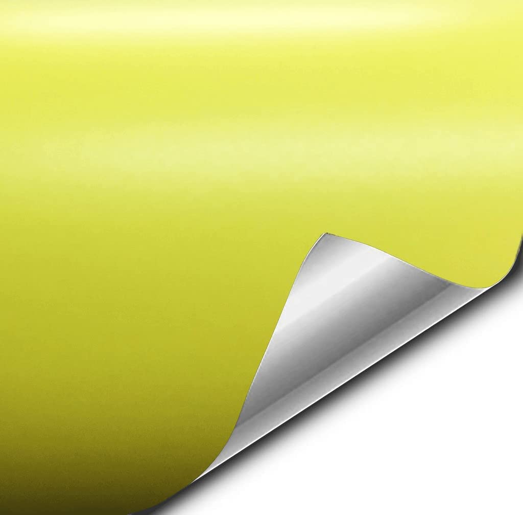 VViViD+ Matte Metallic Daytona Yellow Vinyl Wrap Roll (1ft x 5ft)