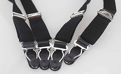 TVRtyle Women's Mysterious Sexy Black 4 Vintage Metal Clips Garter Belts for Stockings (Small)