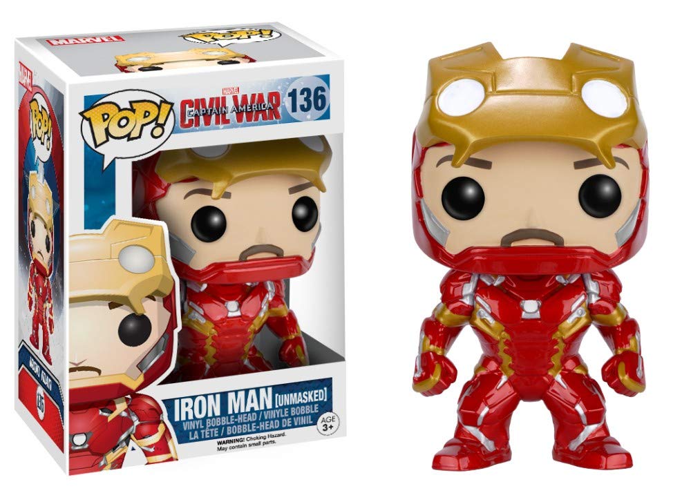 Funko POP! FK7225 3.94-Inch Marvel Captain America 3 Civil War Iron Man Unmasked Vinyl Limited Edition Figure