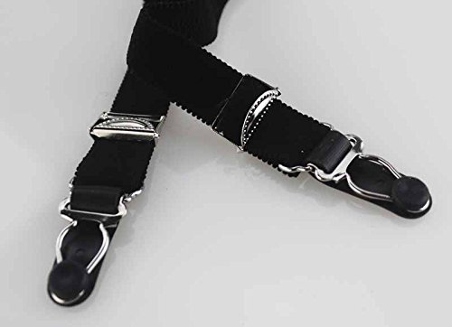 TVRtyle Women's Mysterious Sexy Black 4 Vintage Metal Clips Garter Belts for Stockings (Small)