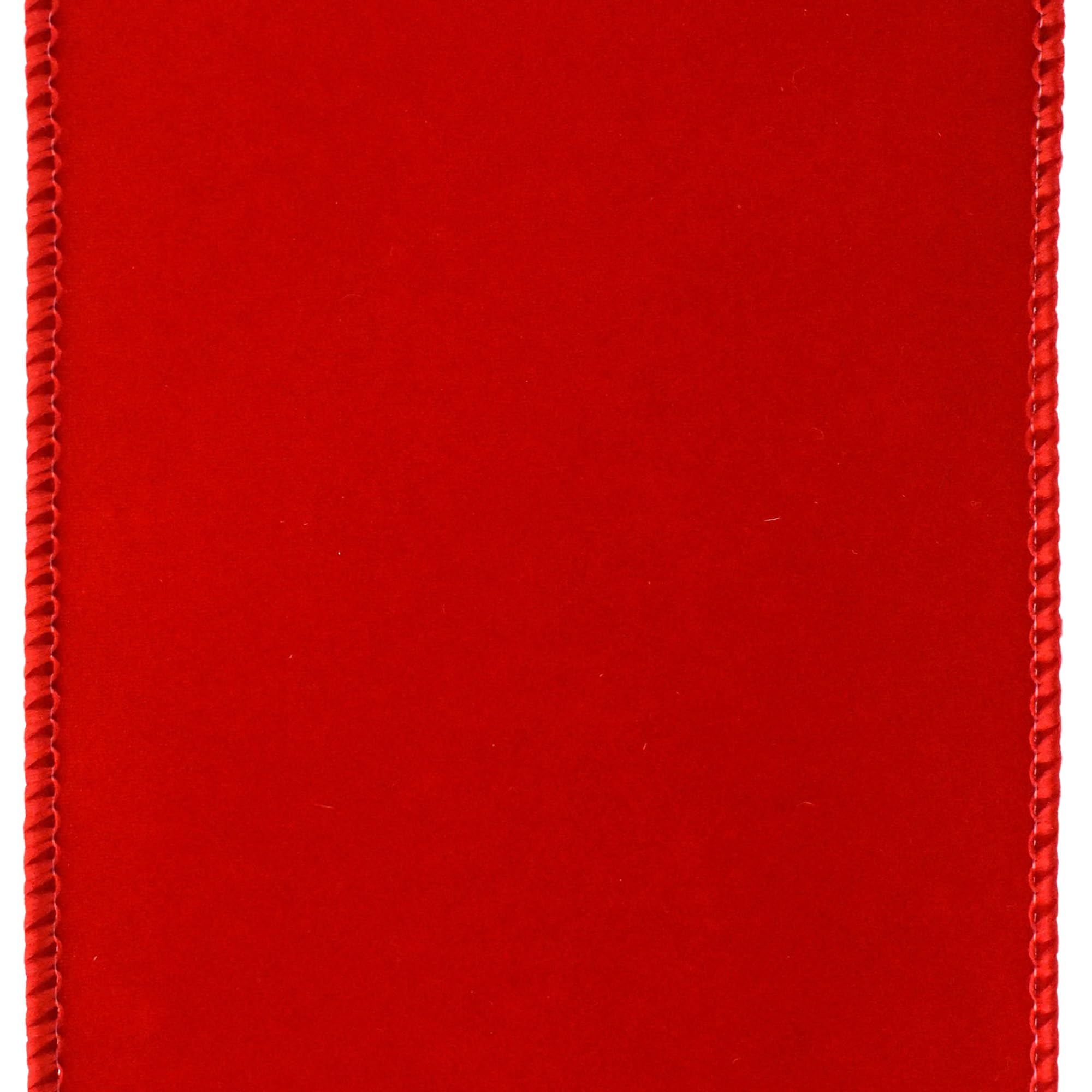 Homeford Velvet Christmas Ribbon Wired Edge, 4-Inch, 50-Yard, Red
