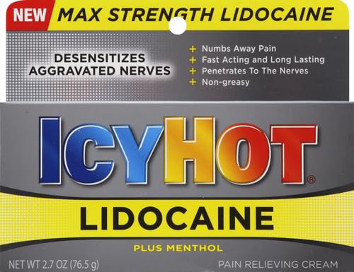 Icy Hot Max Strength Pain Relief Cream with Lidocaine Plus Menthol, 2.7 Ounces