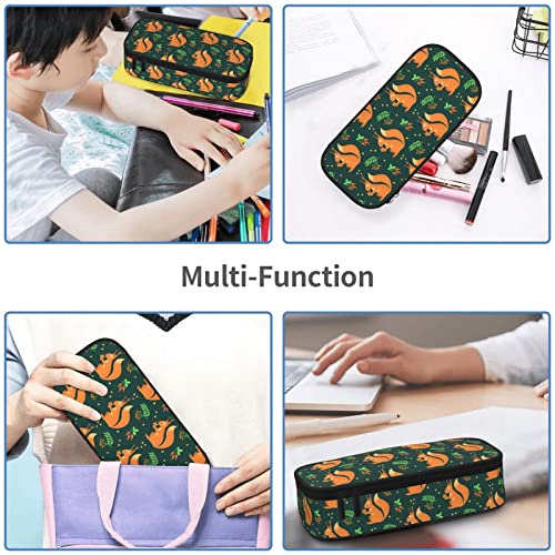 Cute Squirrel Animal Pattern Pencil Case Large Capacity Pencil Box Pouch Cute Stationary For Teen Girls Students Adult
