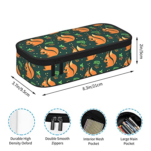 Cute Squirrel Animal Pattern Pencil Case Large Capacity Pencil Box Pouch Cute Stationary For Teen Girls Students Adult