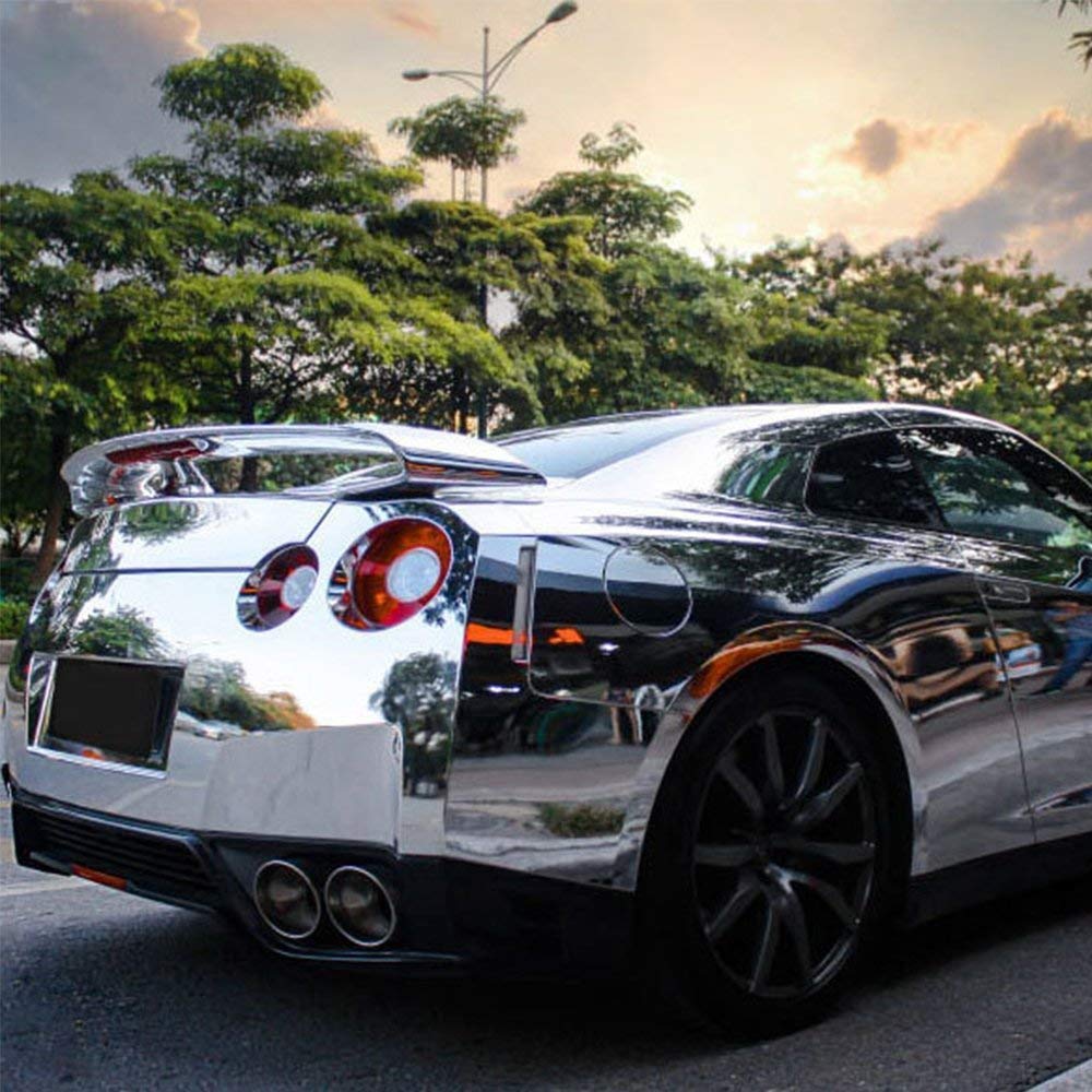 VINYL FROG Car Wrap Vinyl 12 Inches x 60 Inches Chrome Mirror Silver Self Adhesive Film DIY Decals Roll Air Release Technology
