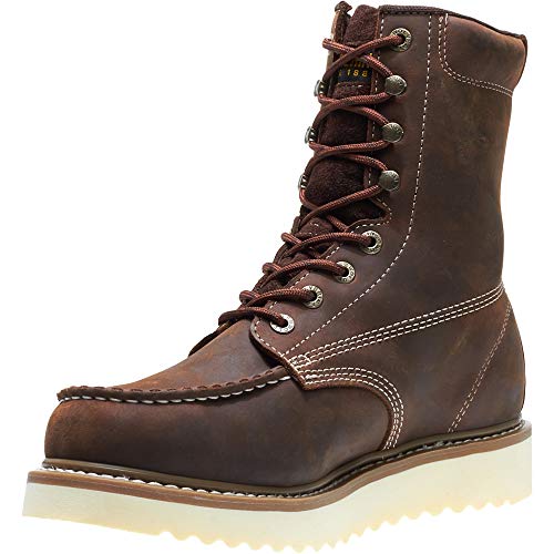 Wolverine Men's Loader 8" Steel Toe Wedge Work Boot, Brown, 10.5 M US