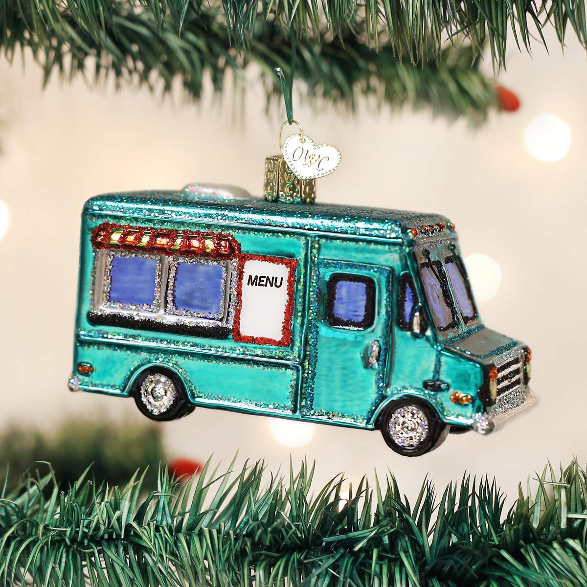 Old World Christmas Chef's Collection Glass Blown Ornaments for Christmas Tree Food Truck 2x4