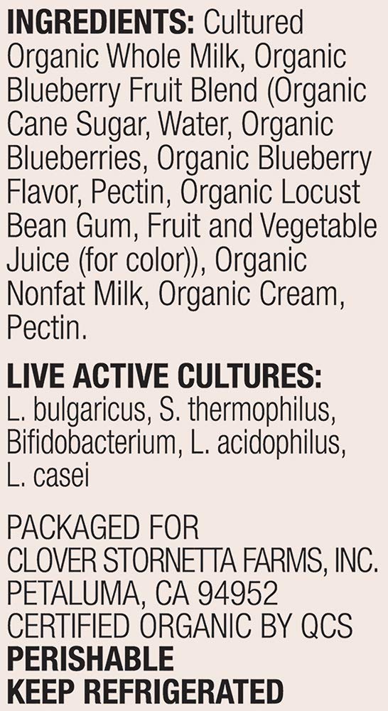 Clover Sonoma Organic Cream On Top Blueberry Yogurt, 6 Oz