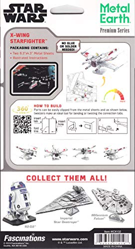 Fascinations Metal Earth Premium Series Star Wars X-Wing Starfighter in Color 3D Metal Model Kit