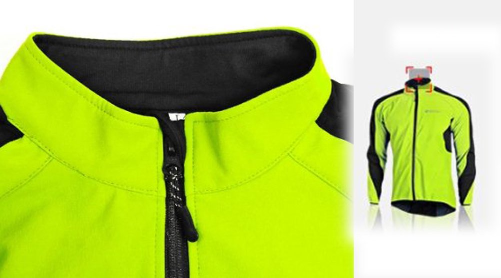 sponeed Windproof Bicycle Coats Cycle Bike Jacket Fleece Men Reflective Thermal Jackets for Riding XXL Green