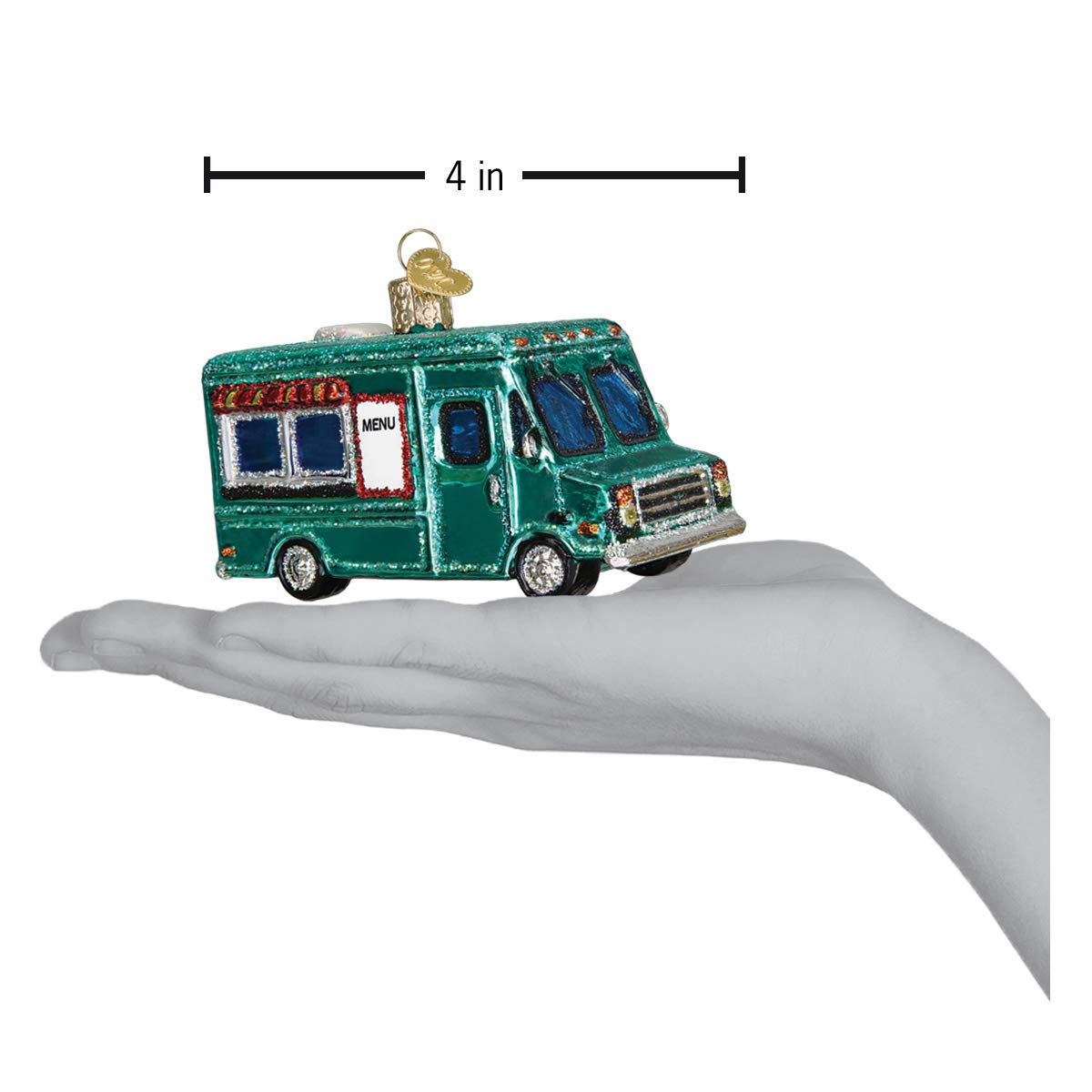 Old World Christmas Chef's Collection Glass Blown Ornaments for Christmas Tree Food Truck 2x4