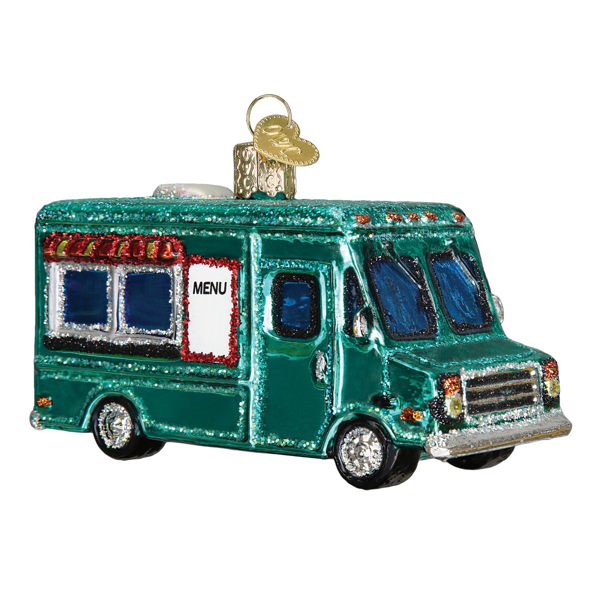Old World Christmas Chef's Collection Glass Blown Ornaments for Christmas Tree Food Truck 2x4