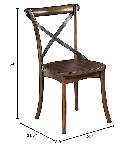 Alpine Furniture Arendal Set of 2 Side Chairs in Burnished Dark Oak (Brown)