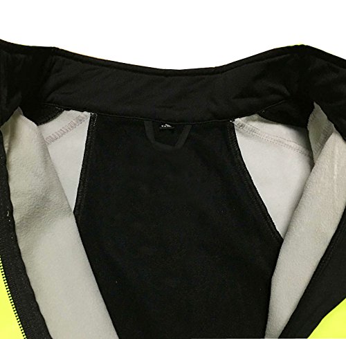 sponeed Windproof Bicycle Coats Cycle Bike Jacket Fleece Men Reflective Thermal Jackets for Riding XXL Green