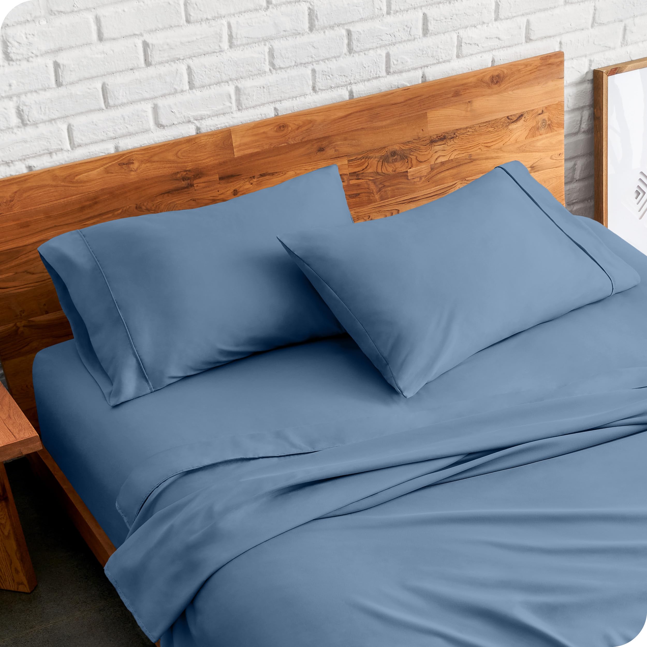 Bare Home Microfiber Pillow Cases - Standard/Queen Size Set of 2 - Cooling Pillowcases - Double Brushed - Coronet Blue Pillowcases 2 Pack - Easy Care (Standard Pillowcase Set of 2, Coronet Blue)