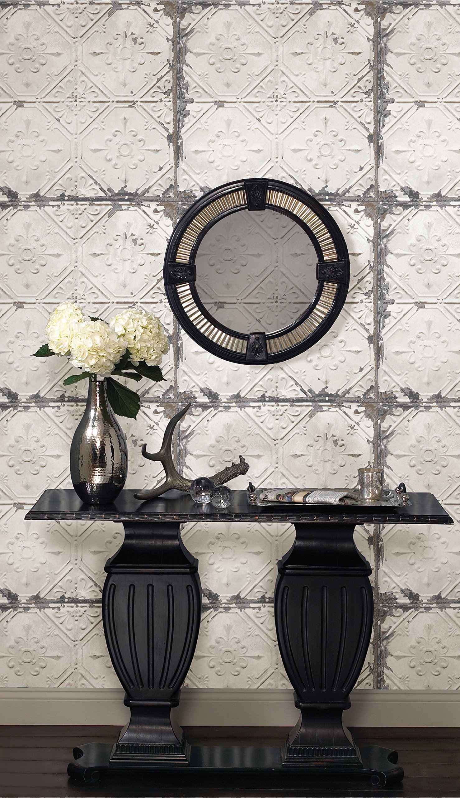 NuWallpaper Vintage Tin Tile Peel & Stick Wallpaper