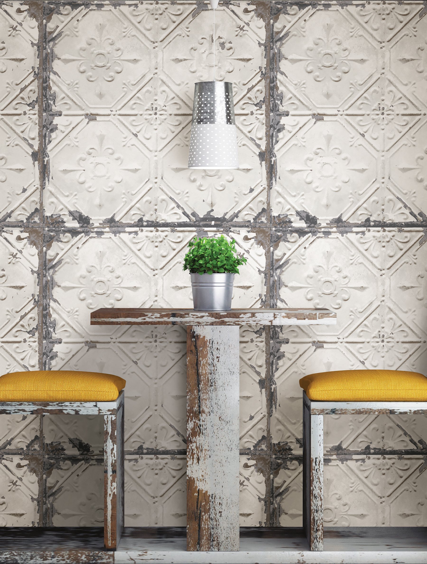 NuWallpaper Vintage Tin Tile Peel & Stick Wallpaper