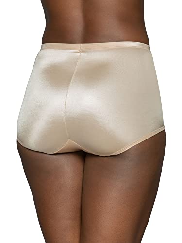Vanity Fair Women's Smoothing Comfort Brief Panties with Rear Lift, 2 Ply-Beige Lace, 7