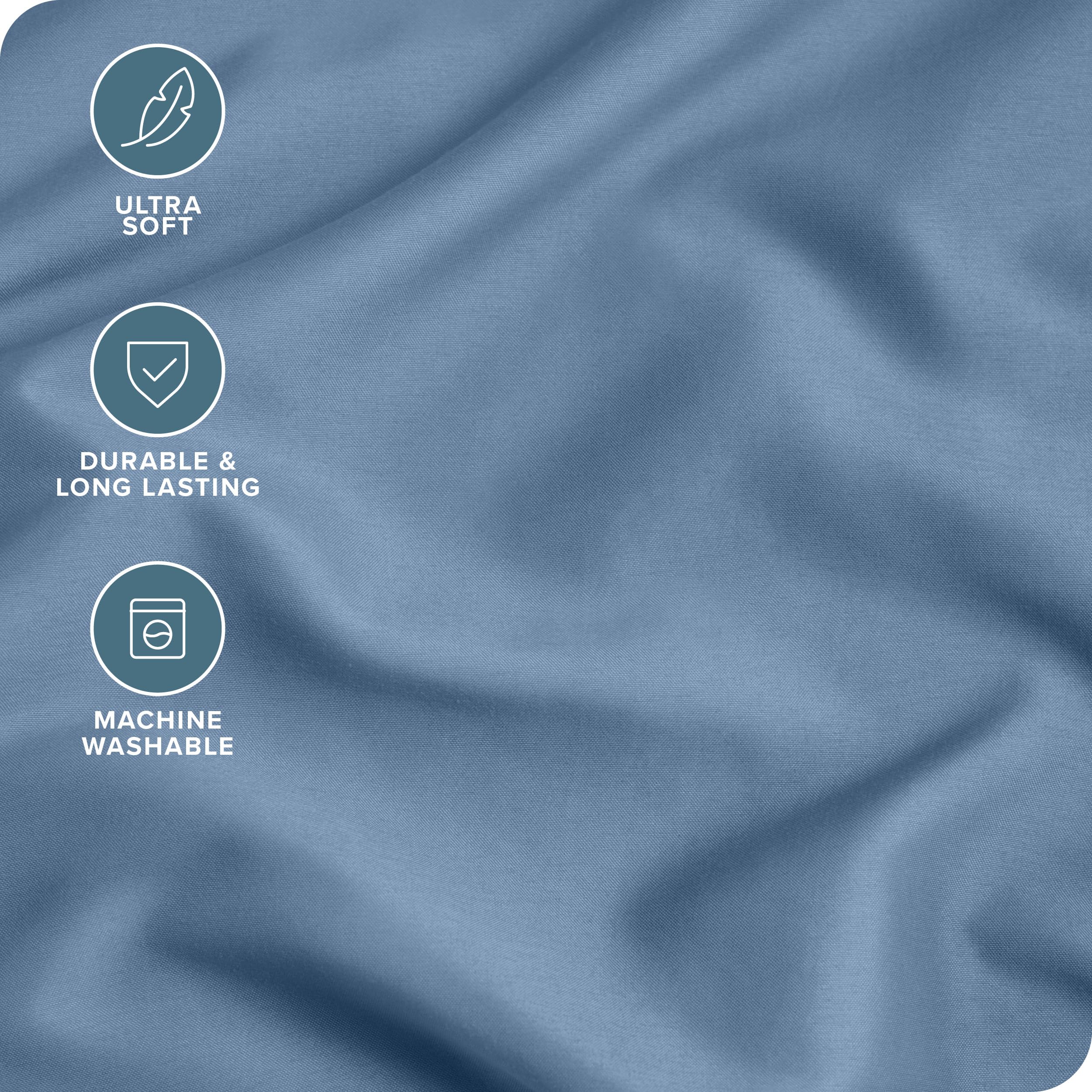 Bare Home Microfiber Pillow Cases - Standard/Queen Size Set of 2 - Cooling Pillowcases - Double Brushed - Coronet Blue Pillowcases 2 Pack - Easy Care (Standard Pillowcase Set of 2, Coronet Blue)