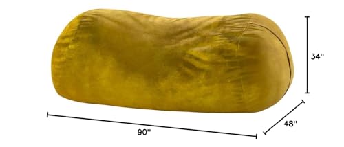 Sofa Sack Bean Bag Lounger - Plush Bean Bag Sofas with Super Soft Microsuede Cover - XL Memory Foam Stuffed Lounger Chairs for Kids, Adults, Couples - Jumbo Bean Bag Chair Furniture - Lemon 7.5'