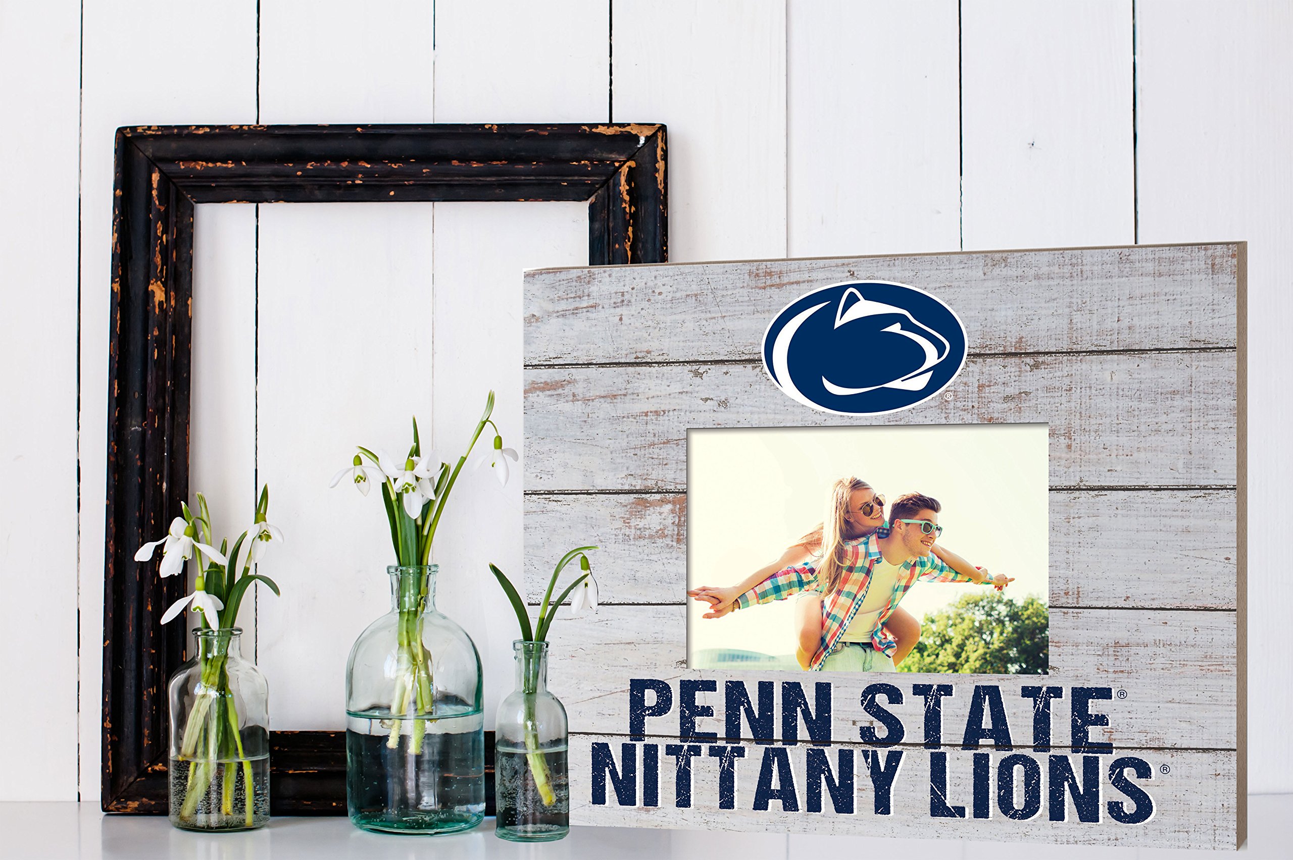 KH Sports Fan 13.63"X11.63" Penn State Nittany Lions Team Spirit Slat Frame with Logo, Grey