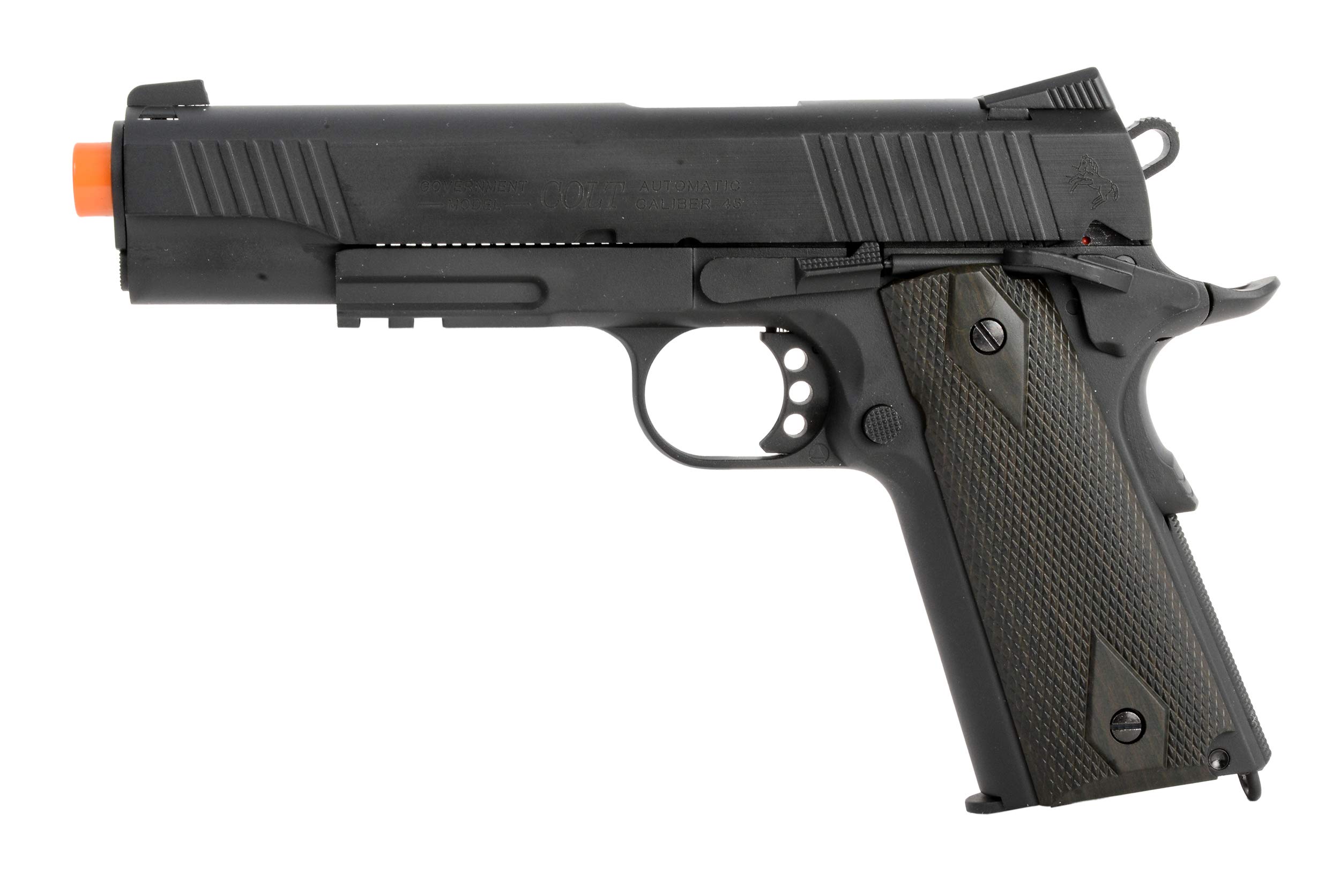 Colt 1911 CO2 Full Metal Airsoft Pistol with Adjustable Hop-Up and Blowback, 380-390 FPS, Black