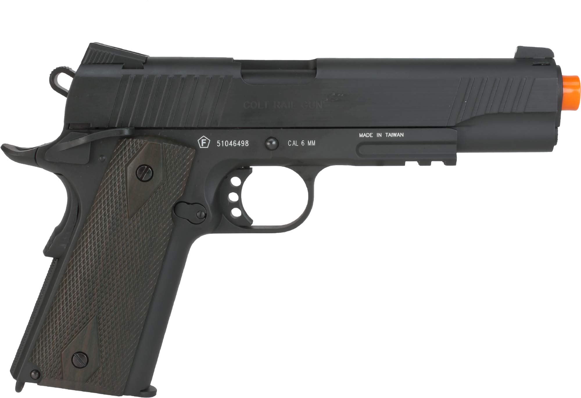 Colt 1911 CO2 Full Metal Airsoft Pistol with Adjustable Hop-Up and Blowback, 380-390 FPS, Black