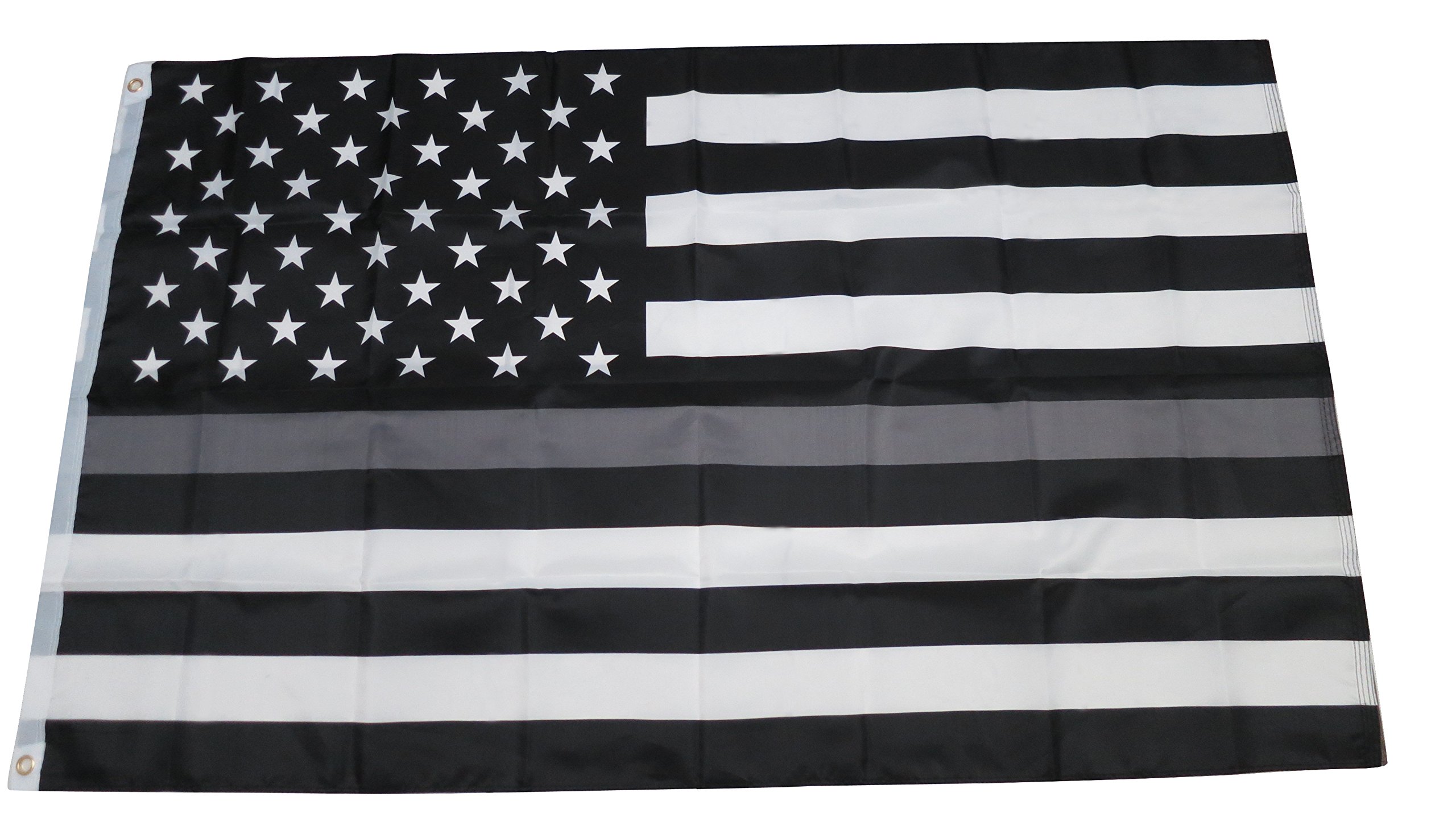 Thin Gray Silver Line Law Enforcement Correctional Corrections Guards Officers 3x5 Feet Flag by TrendyLuz Flags