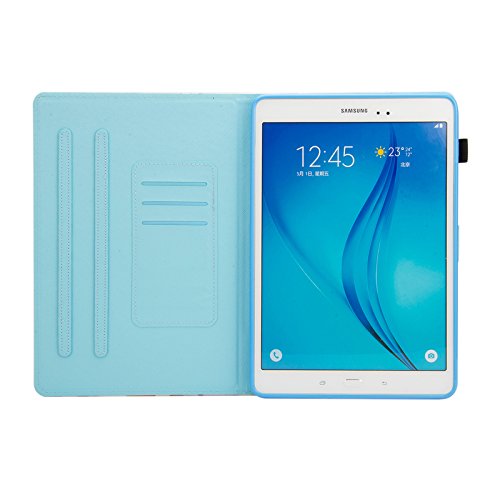 Dteck Case for Samsung Galaxy Tab A 9.7 Inch Tablet 2015 Release, SM-T550 /SM-P550 Case - Magnetic Closure Leather Protective Wallet Cute Stand Flip Cover with Stylus Pen/Pen Holder (Two Butterflies)