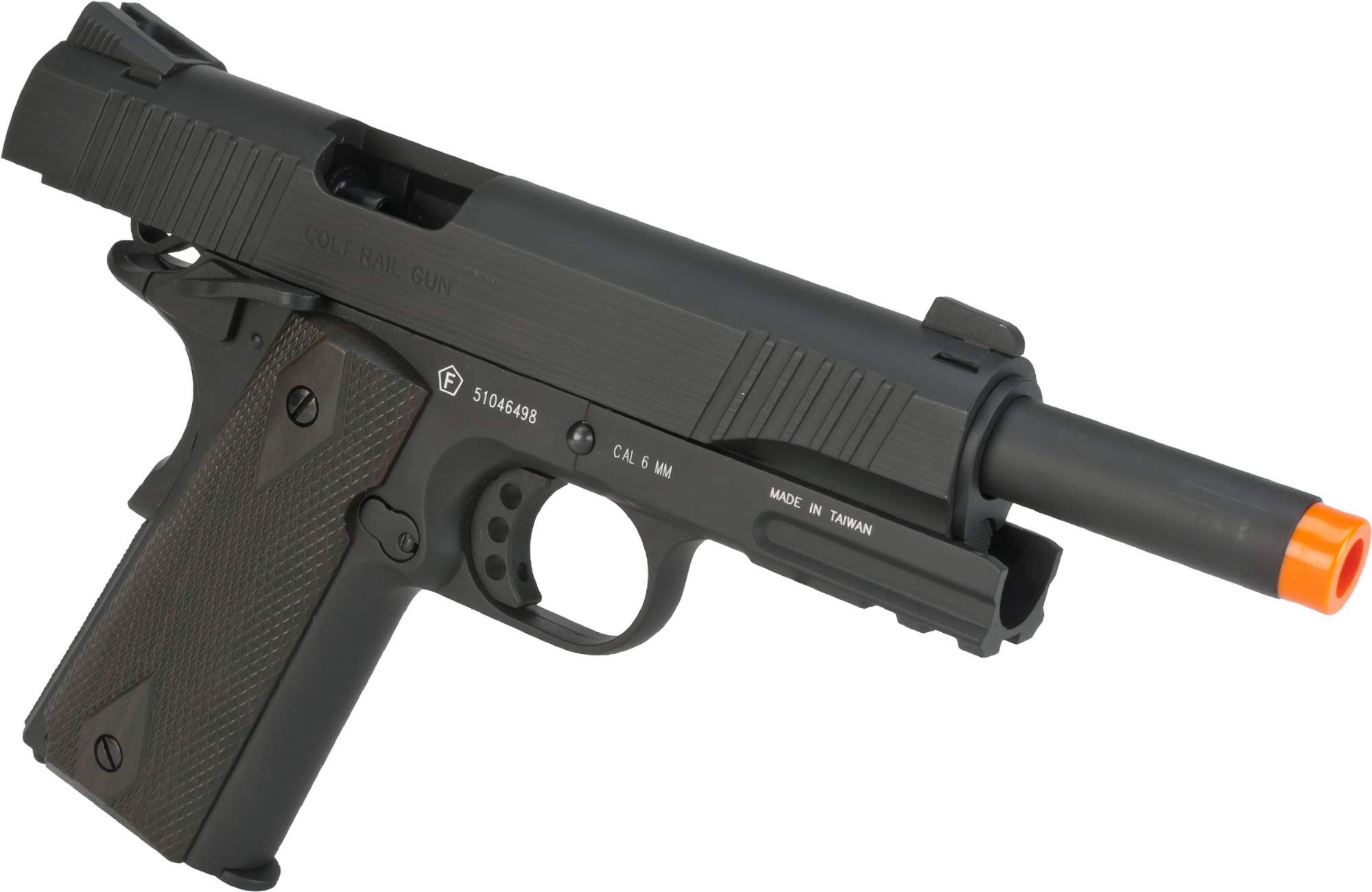 Colt 1911 CO2 Full Metal Airsoft Pistol with Adjustable Hop-Up and Blowback, 380-390 FPS, Black