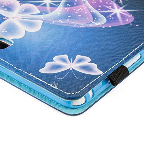 Dteck Case for Samsung Galaxy Tab A 9.7 Inch Tablet 2015 Release, SM-T550 /SM-P550 Case - Magnetic Closure Leather Protective Wallet Cute Stand Flip Cover with Stylus Pen/Pen Holder (Two Butterflies)