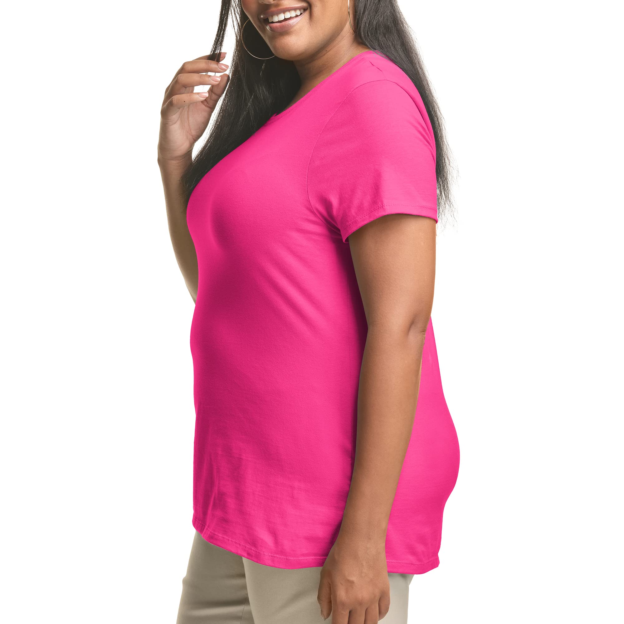 Just My Size Plus-Size Pure Cotton Jersey T-Shirt, Wide Classic Crewneck Tee for Women