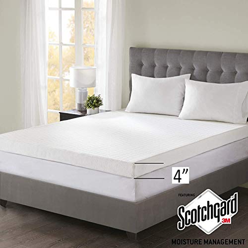 Sleep Philosophy Gel Infused Memory Foam Mattress Topper Luxurious All Season Enhanced Bed Support, Twin(4" Thick), Removable 3M Cover Scotchgard Moisture Wicking Cover