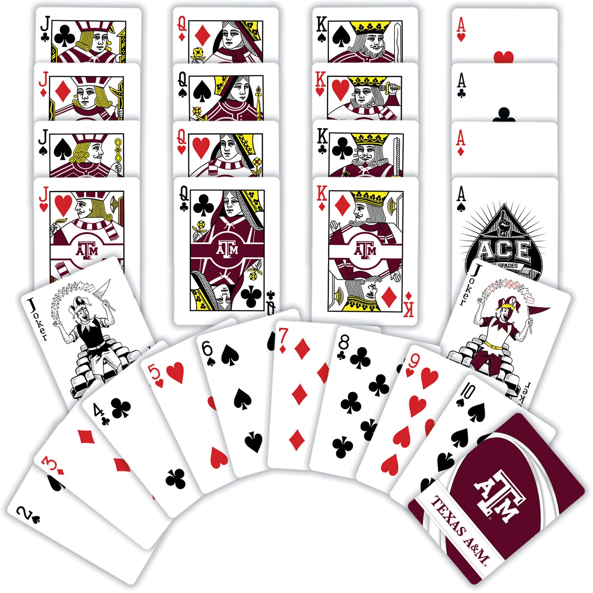 MasterPieces Family Games - NCAA Texas A&M Aggies Playing Cards - Officially Licensed Playing Card Deck for Adults, Kids, and Family