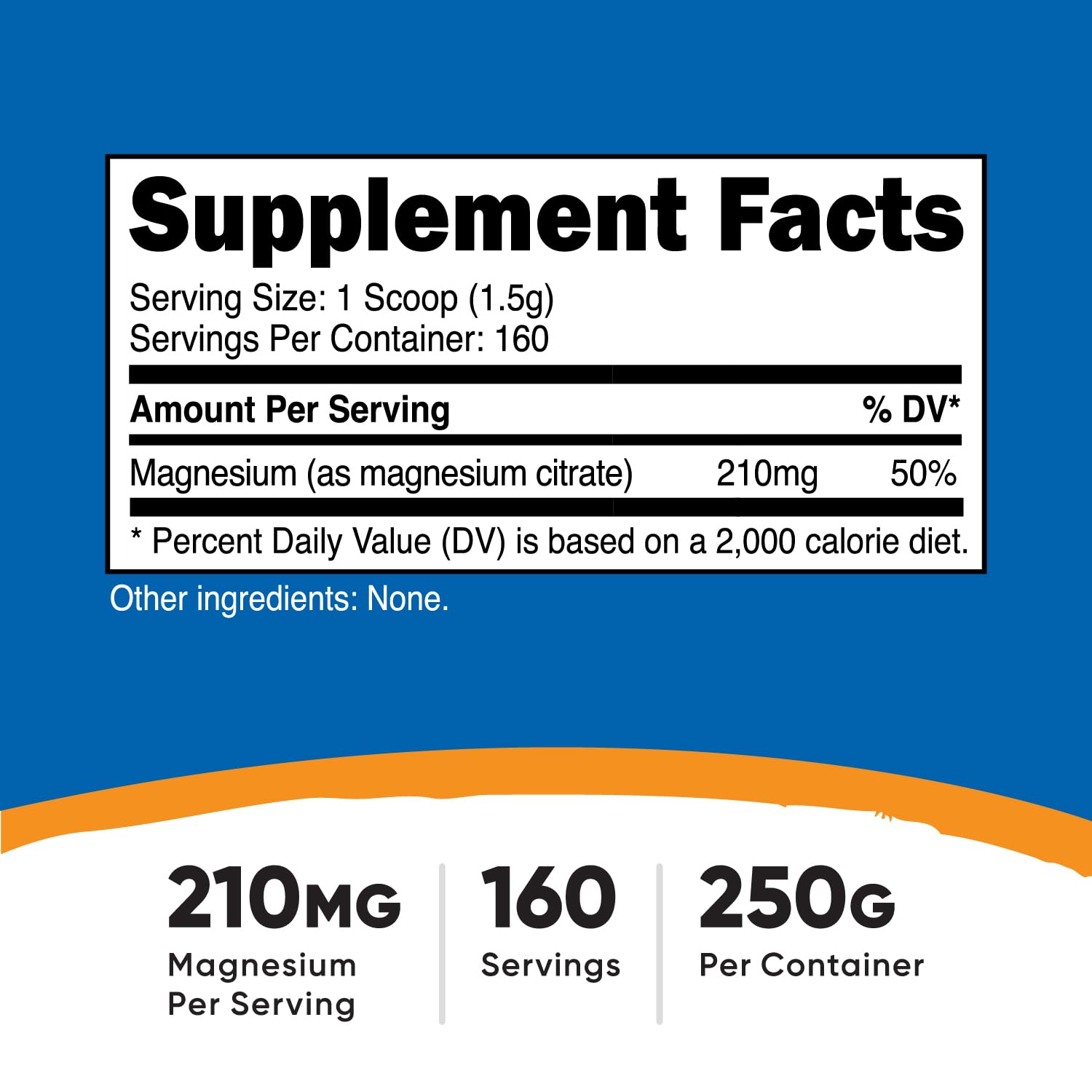 Nutricost Magnesium Citrate Powder (Unflavored, 250 Gram)