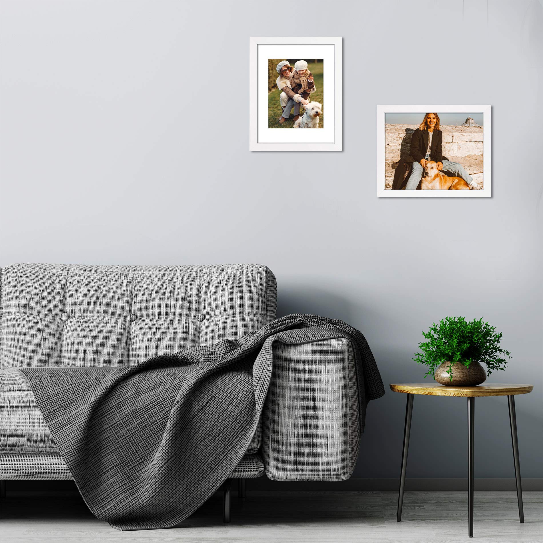 Golden State Art, 11x14 White Photo Wood Collage Frame, for (1) 8x10 with Real Glass and White Mat