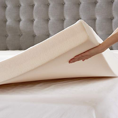 Sleep Philosophy Gel Infused Memory Foam Mattress Topper Luxurious All Season Enhanced Bed Support, Twin(4" Thick), Removable 3M Cover Scotchgard Moisture Wicking Cover