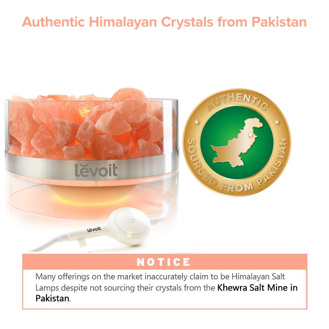 LEVOIT Aria Himalayan Salt Lamp, Pink Rock Large Crystal Natural Himilian Gift Night Light (ETL Certified) Touch Dimmer, 8.5lbs