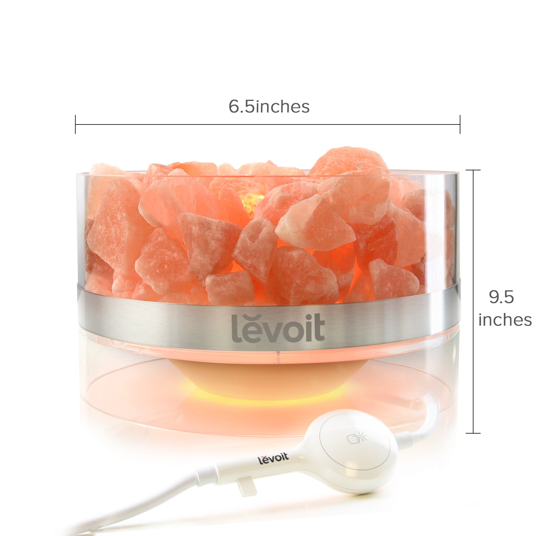 LEVOIT Aria Himalayan Salt Lamp, Pink Rock Large Crystal Natural Himilian Gift Night Light (ETL Certified) Touch Dimmer, 8.5lbs