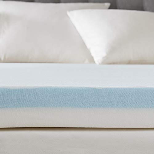 Sleep Philosophy Gel Infused Memory Foam Mattress Topper Luxurious All Season Enhanced Bed Support, Twin(4" Thick), Removable 3M Cover Scotchgard Moisture Wicking Cover