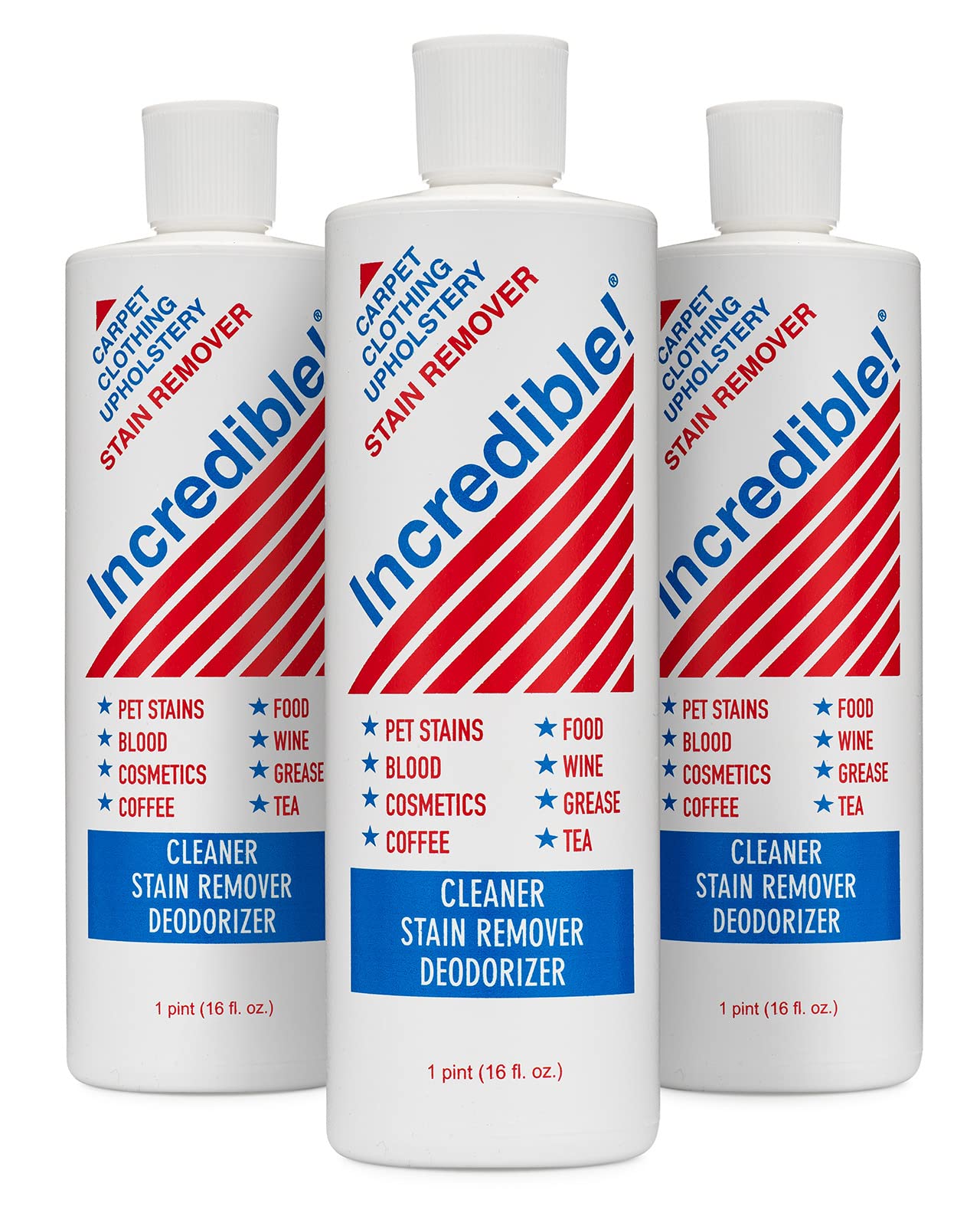 Stain Remover For Clothes, Laundry, Carpets, Mattress & Upholstery, 16.oz (Pack of 3)