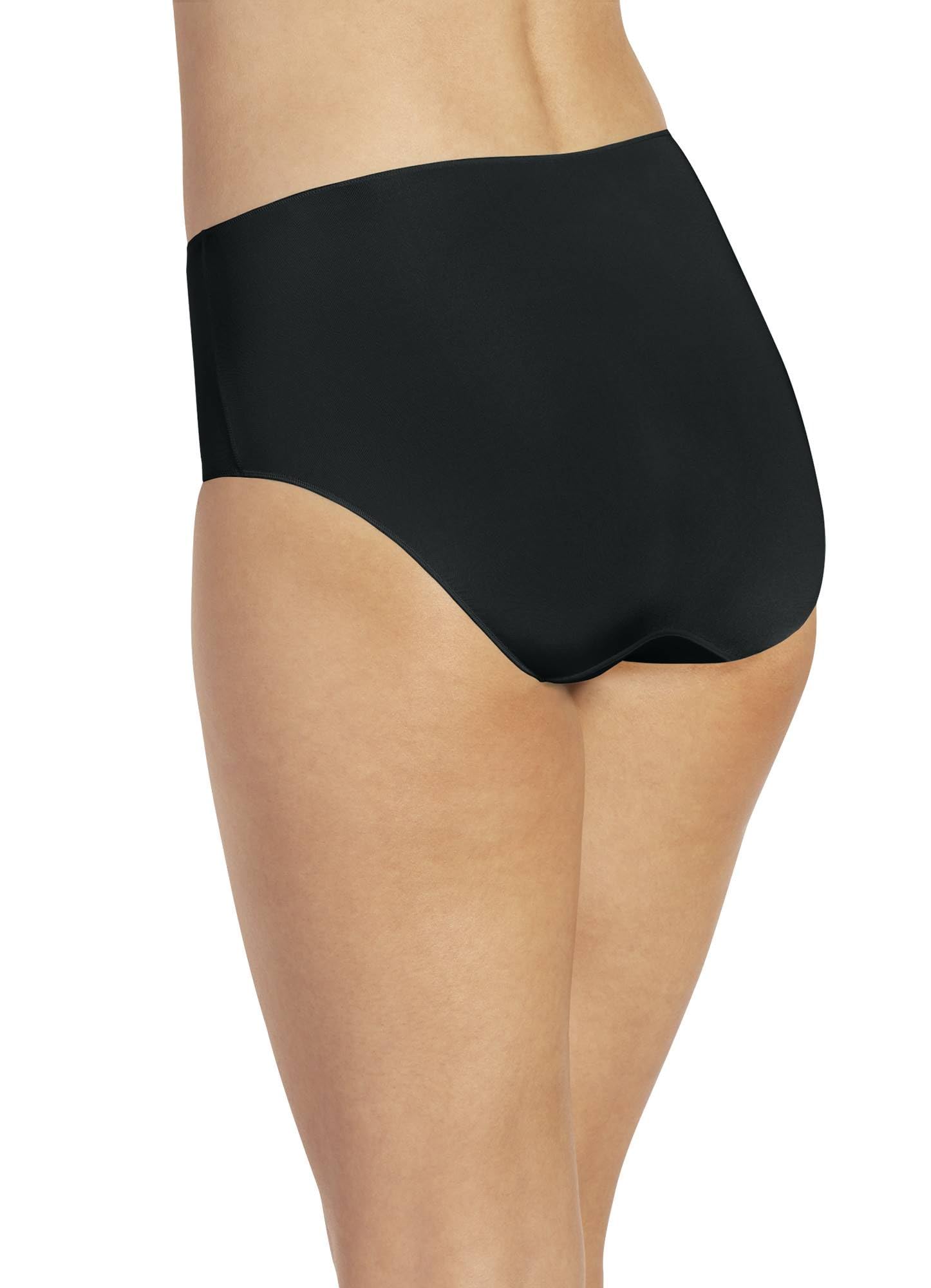 Jockey Women's Underwear No Panty Line Promise Tactel Hip Brief, Black, 7