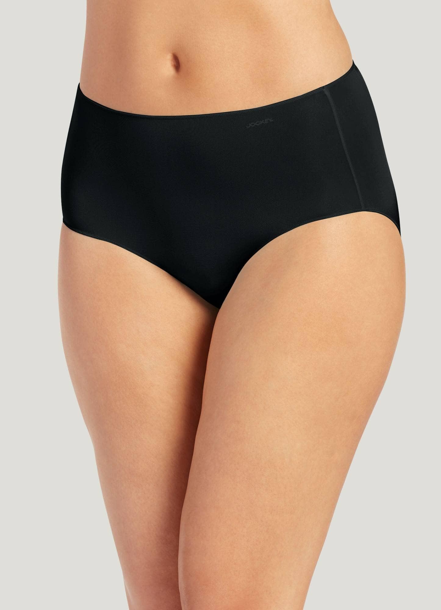 Jockey Women's Underwear No Panty Line Promise Tactel Hip Brief, Black, 7