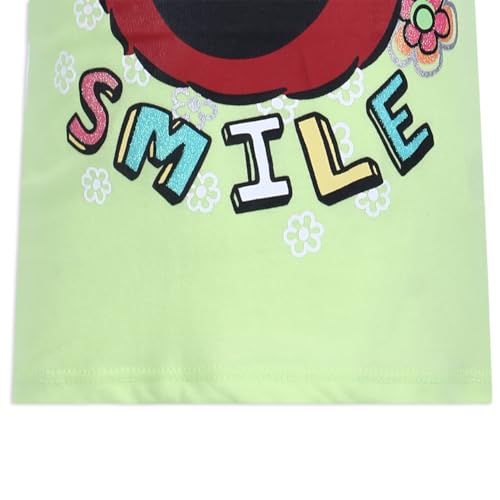 Sesame Street Girls' Modern/Fitted, Green Elmo Smile, 3T