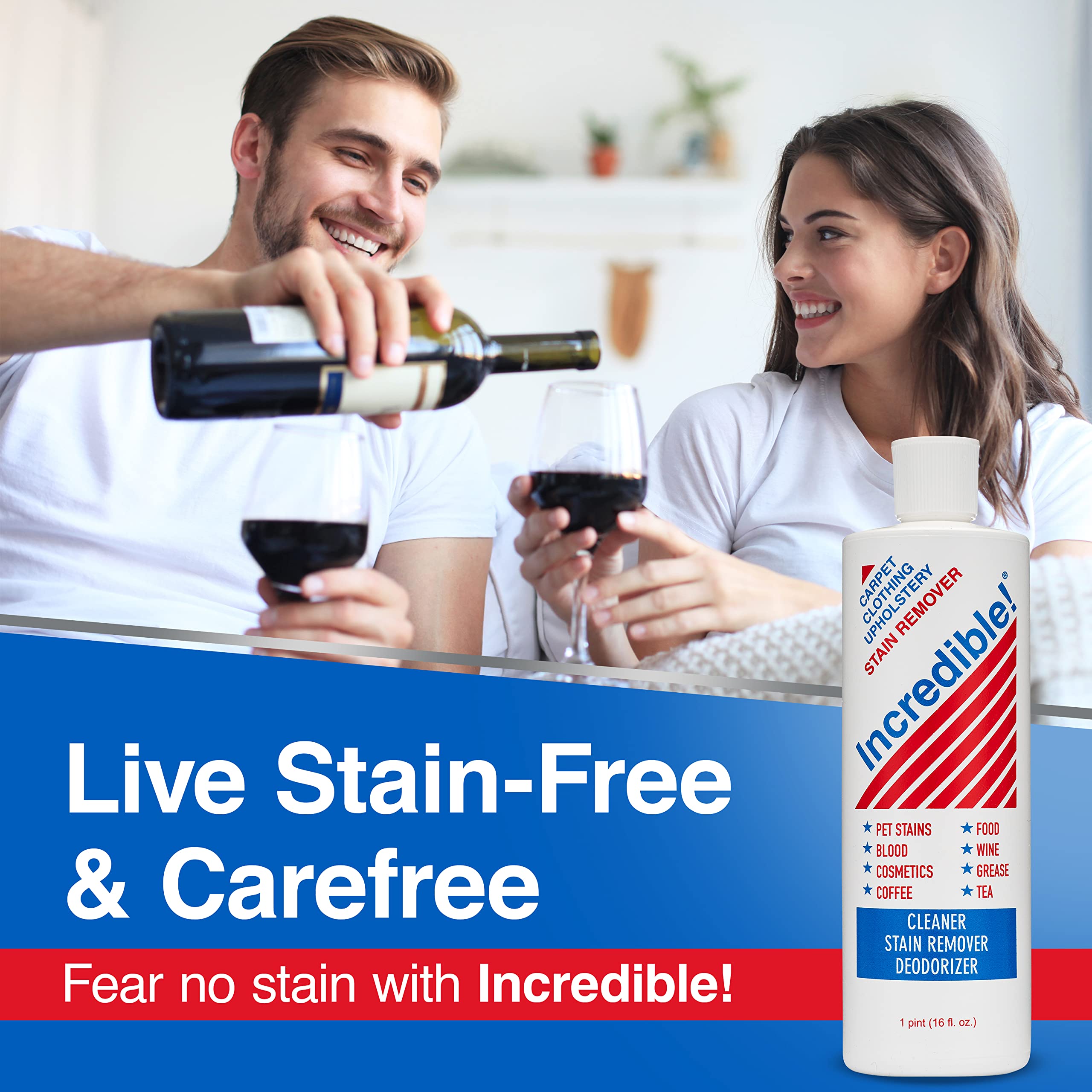 Stain Remover For Clothes, Laundry, Carpets, Mattress & Upholstery, 16.oz (Pack of 3)