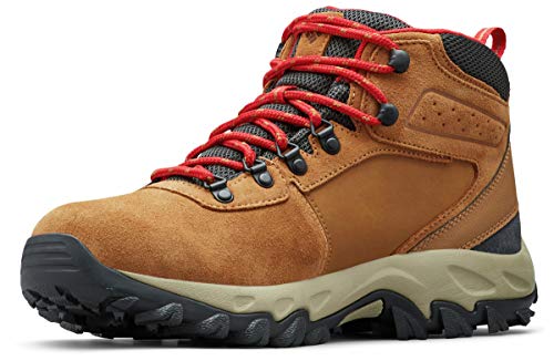 Columbia Men's Newton Ridge Plus II Suede Waterproof Boot, Breathable with High-Traction Grip,elk/mountain red,17
